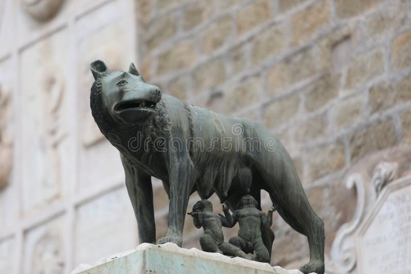 She-wolf in Rome with Remus and Romulus Stock Photo - Image of bronze ...