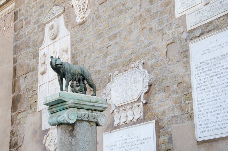 She-wolf With Romulus And Remus Stock Photo - Image of italy, roma ...
