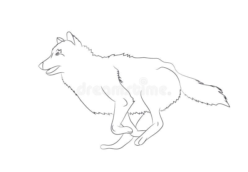 Anime Wolf Outline