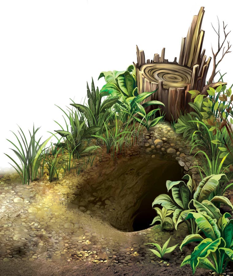 Wolf S Lair. Den in the Forest Stock Illustration - Illustration of ...