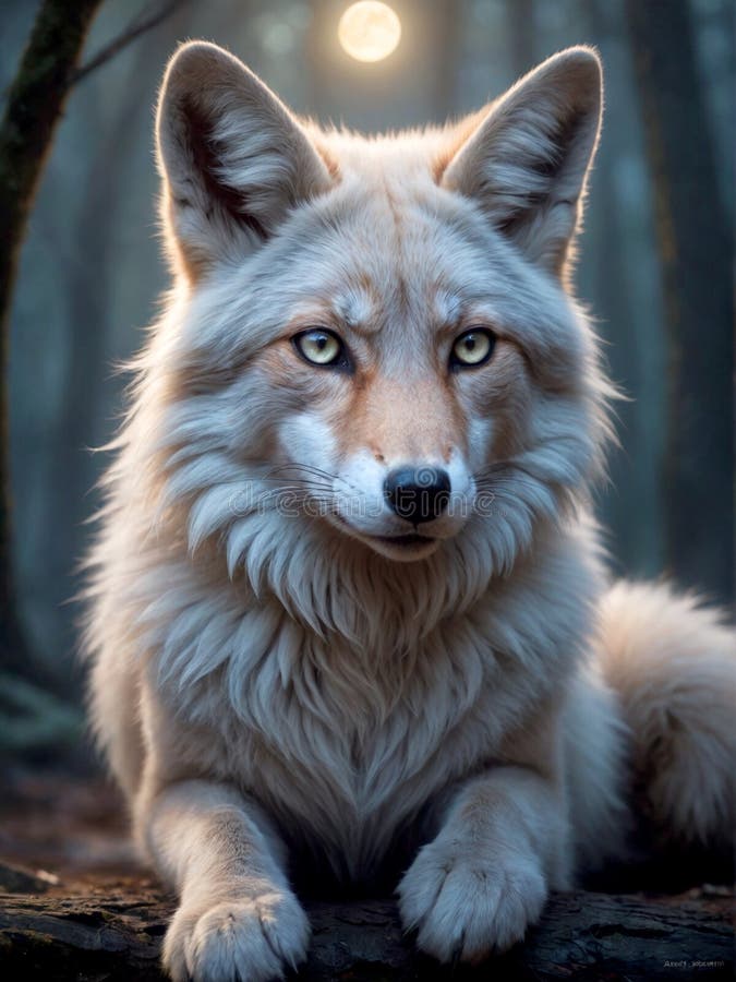 A Wolf with Sharp Colors Looks at the Camera Stock Illustration ...