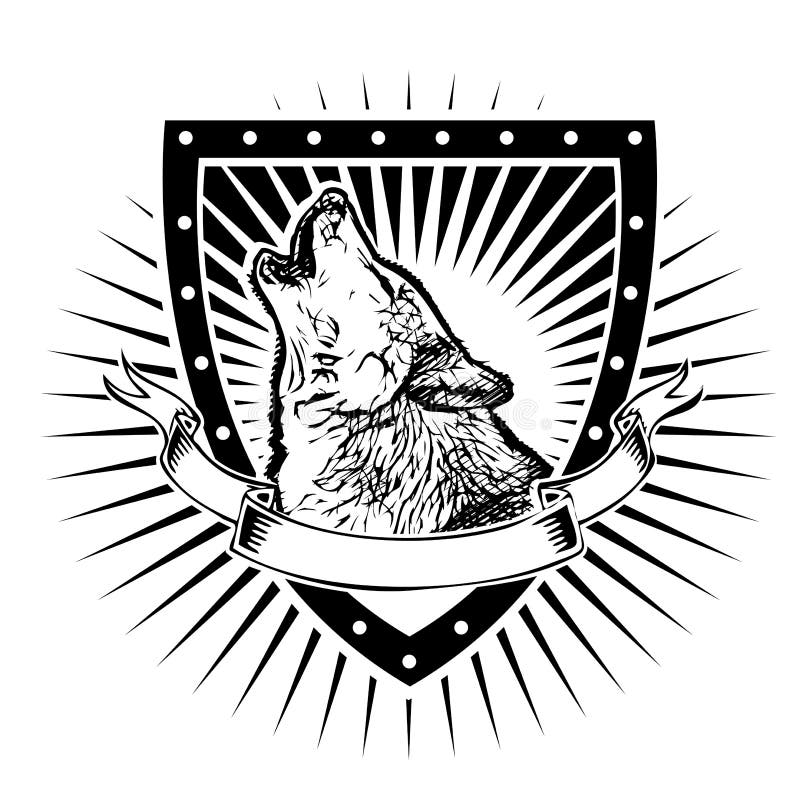 Wolf Shield Heraldic Symbol. Sign Werewolf For Coat Of Arms. Roy Stock ...