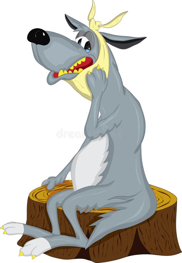 Sick wolf stock vector. Illustration of caricature, hair - 25929465