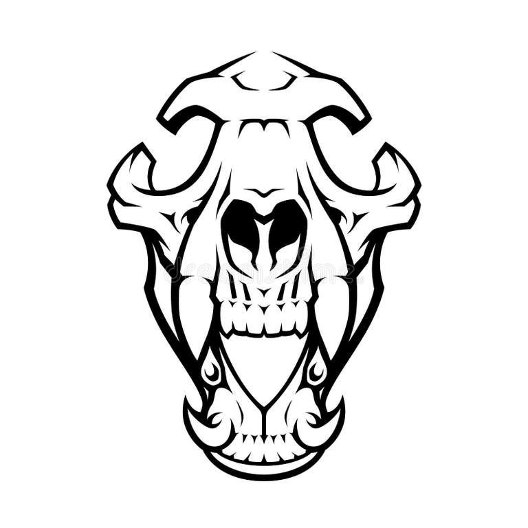 Wolf Skull Logo stock vector. Illustration of fighter - 241321049