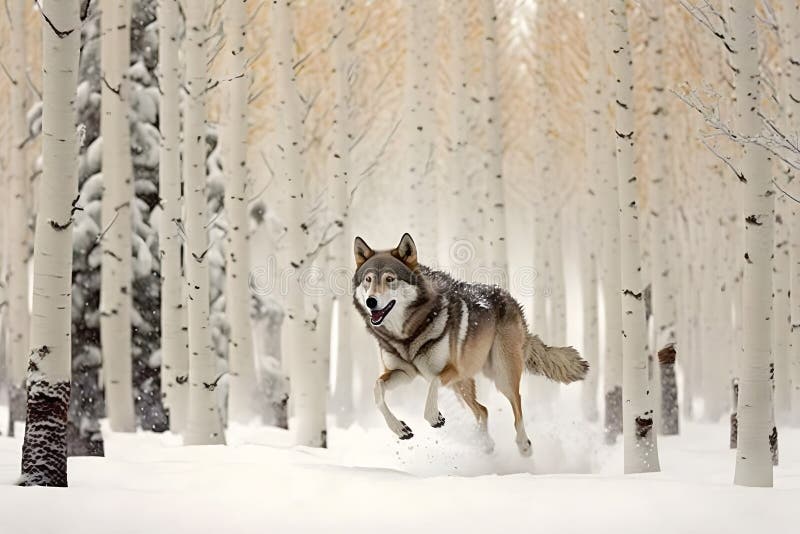 Wolf in Snow, Attractive Winter Scene with Wolf, Close To Wolf in Snow ...