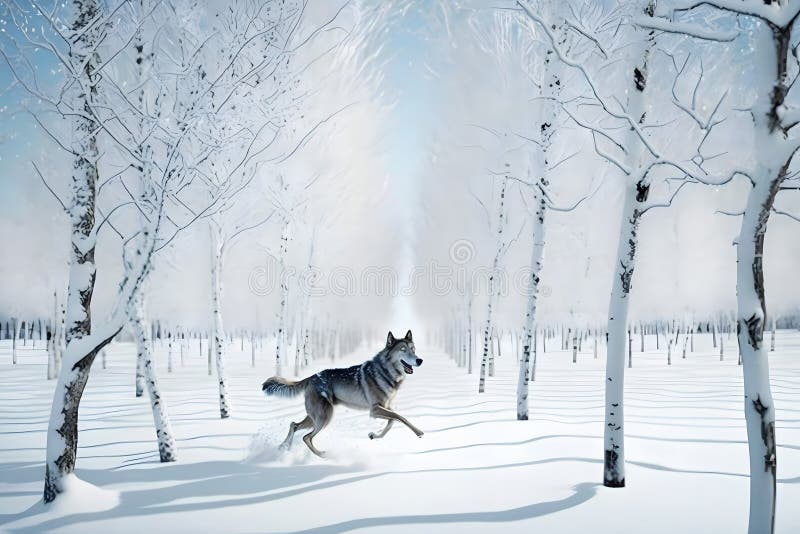 Wolf in Snow, Attractive Winter Scene with Wolf, Close To Wolf in Snow ...