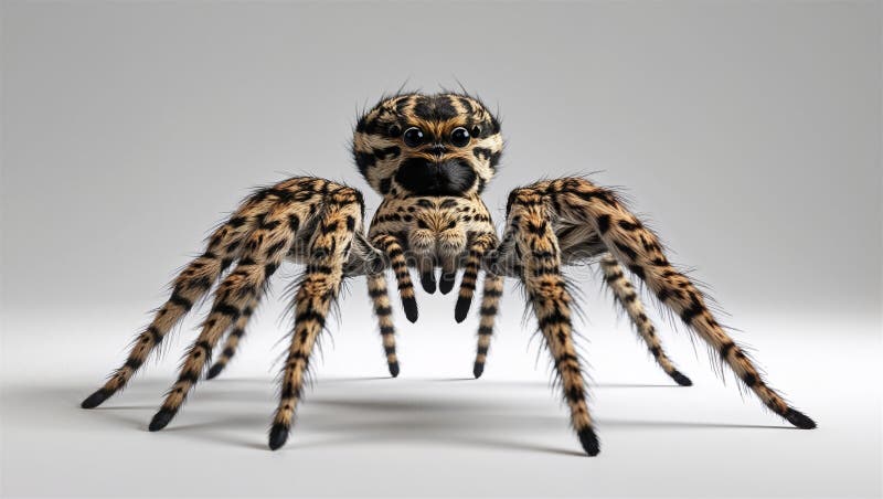 Photorealistic Wolf Spider Mother with Spiderlings on Back, Walking ...