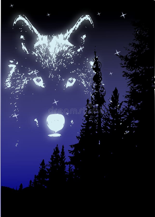 Wolf Spirit stock illustration. Illustration of scenery - 9419487