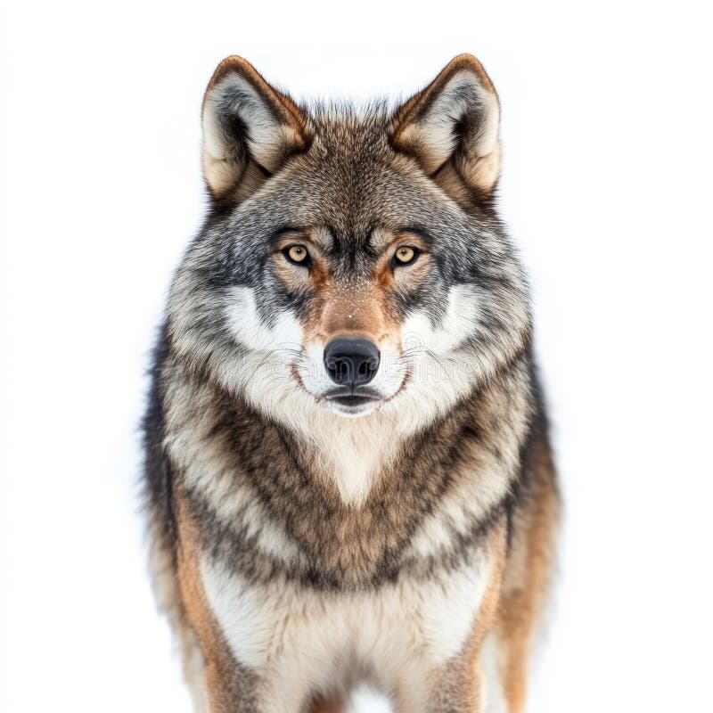 Wolf is Standing in Front of a White Background Stock Illustration ...