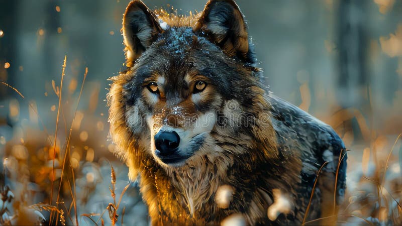 A Wolf is Standing in the Snow with Its Head Held High. Concept of ...