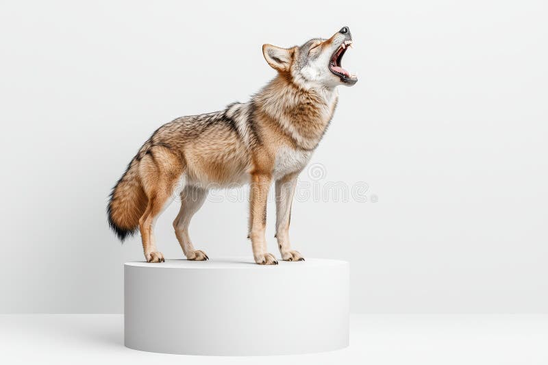 A Wolf Stands Majestically on a Field of Grass, Making it Ideal for ...