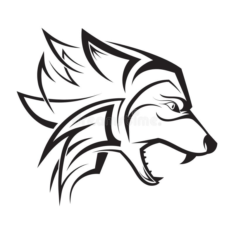 Wolf Tattoo. Vector Illustration Decorative Design Stock Vector ...