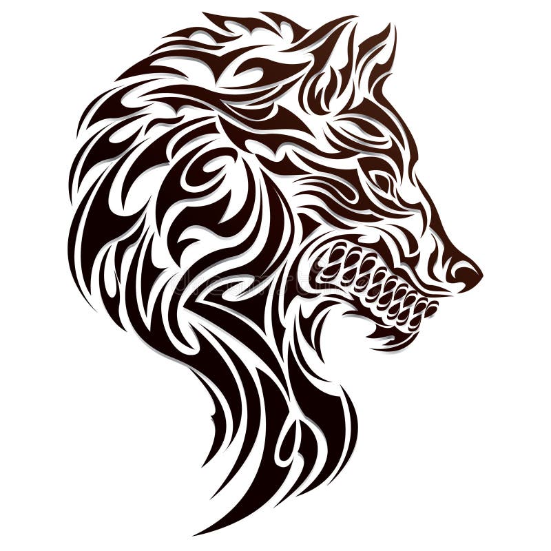 Wolf Tattoo. Vector Illustration Decorative Design Stock Vector ...