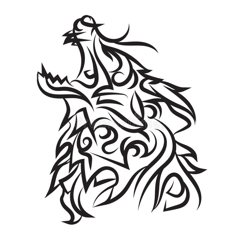 Wolf Tattoo. Vector Illustration Decorative Design Stock Vector ...