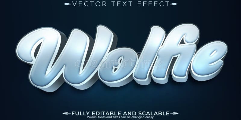 Wolf Text Effect, Editable Wild and Hunter Text Style Stock Vector ...