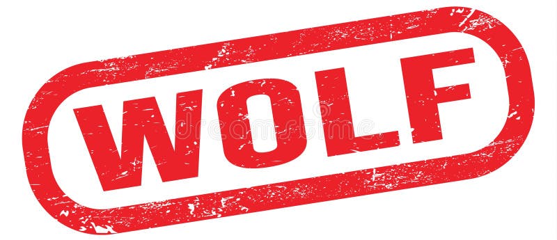 WOLF, Text on Red Rectangle Stamp Sign Stock Illustration ...