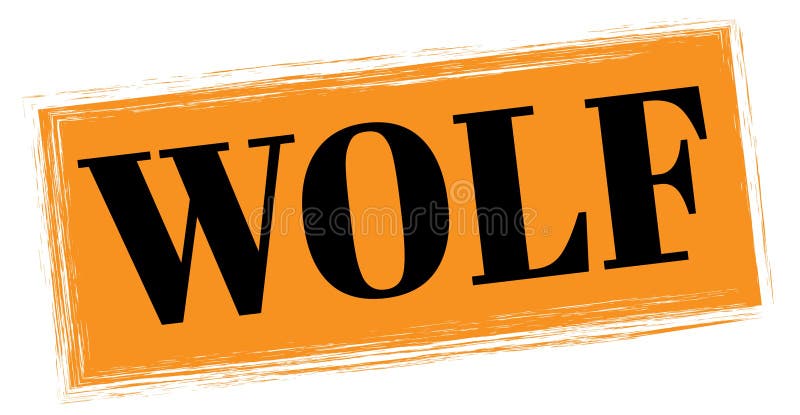 WOLF, Text on Red Rectangle Stamp Sign Stock Illustration ...