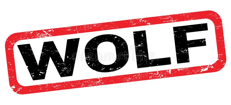 WOLF Text Written on Red-black Rectangle Stamp Stock Illustration ...