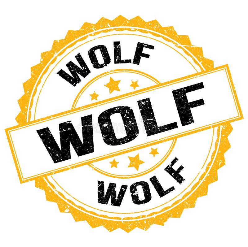 WOLF Text on Yellow-black Round Stamp Sign Stock Illustration ...