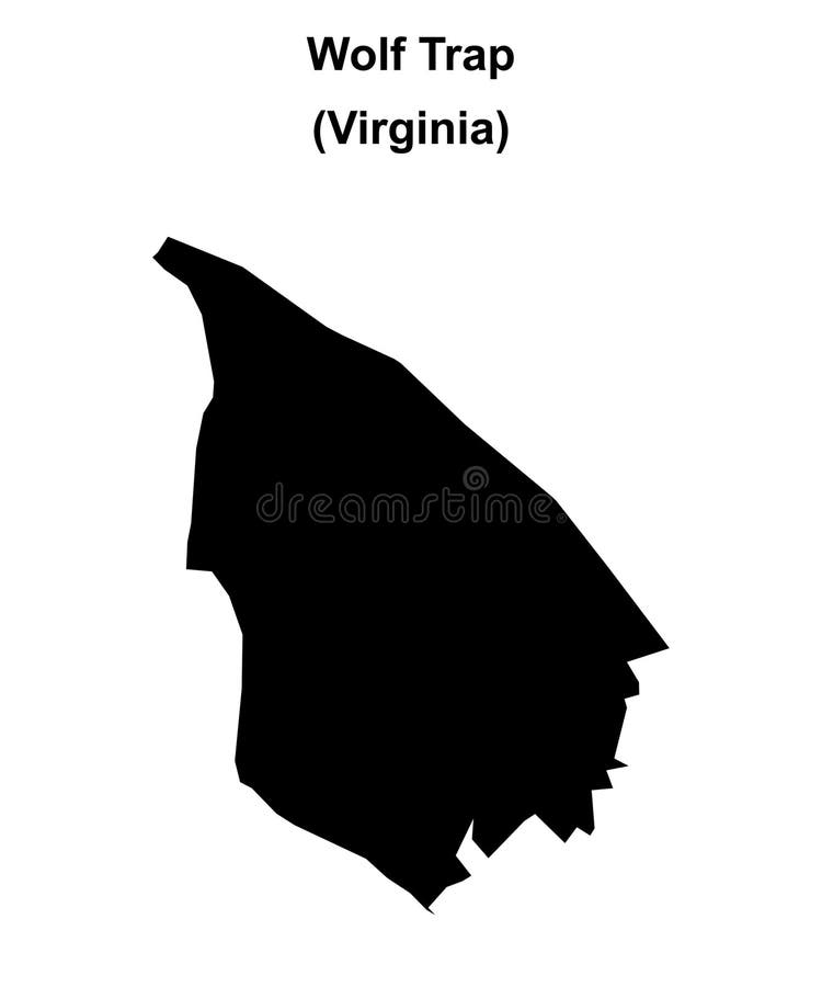 Wolf Trap outline map stock vector. Illustration of vector - 357619328