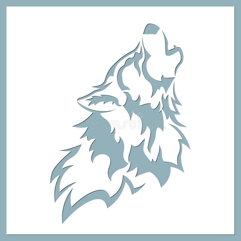 Wolf Vector Illustration. Paper Wolf Sticker. Laser Cut. Template for ...