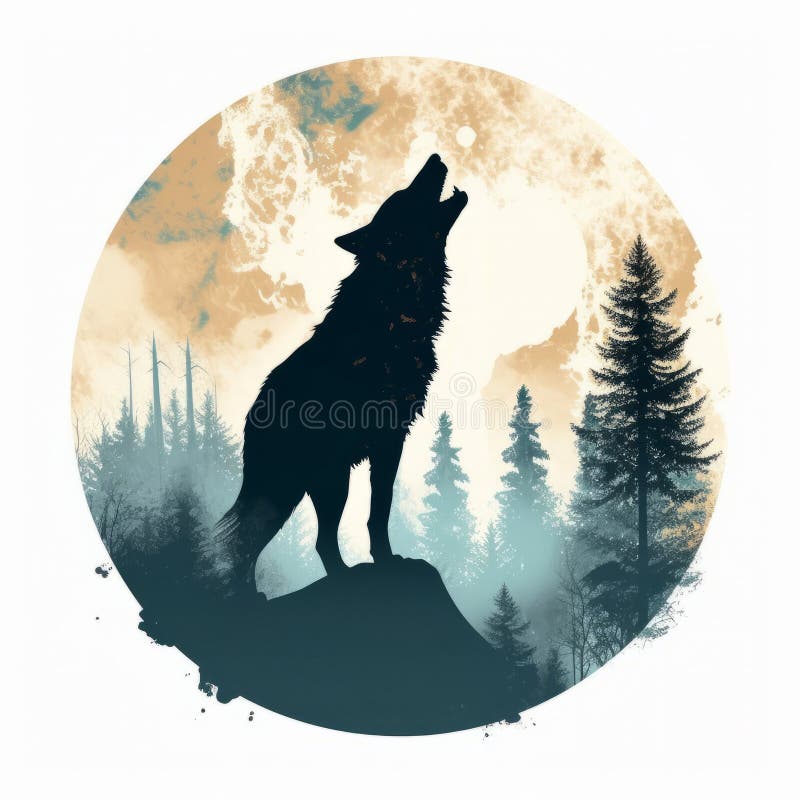 Wolf Vector Illustration for T Shirt Design, Banner, Poster Etc ...