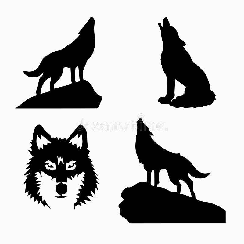 Wolf Vector Set Pf Wolves for Design Stock Vector - Illustration of ...