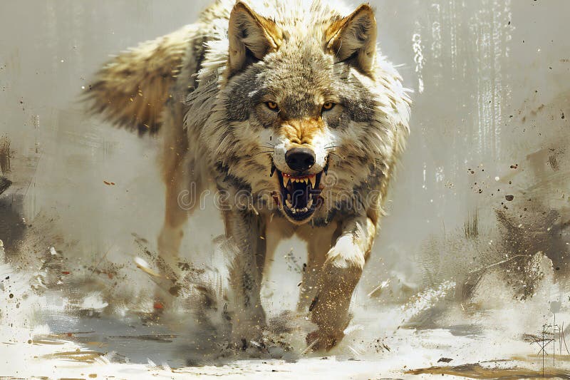 The Wolf Walks with His Mouth Wide Open, High Quality, High Resolution ...