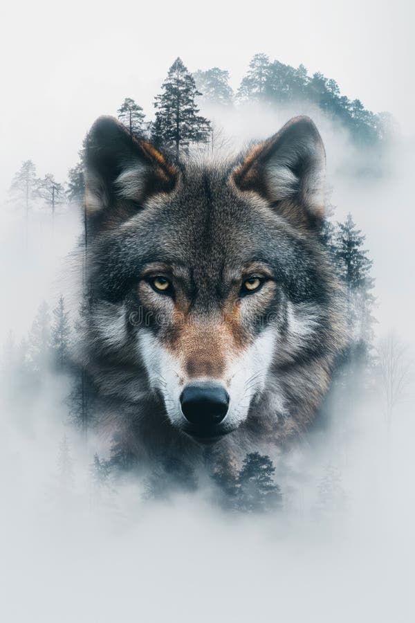 Wolf Wallpaper. Wolf Poster Stock Illustration - Illustration of ...