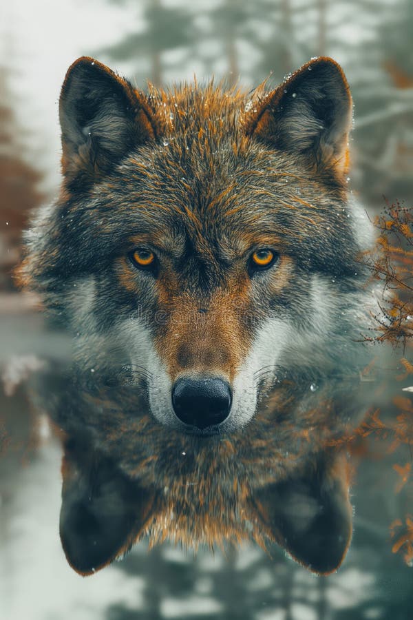 Wolf Wallpaper. Wolf Poster Stock Illustration - Illustration of ...