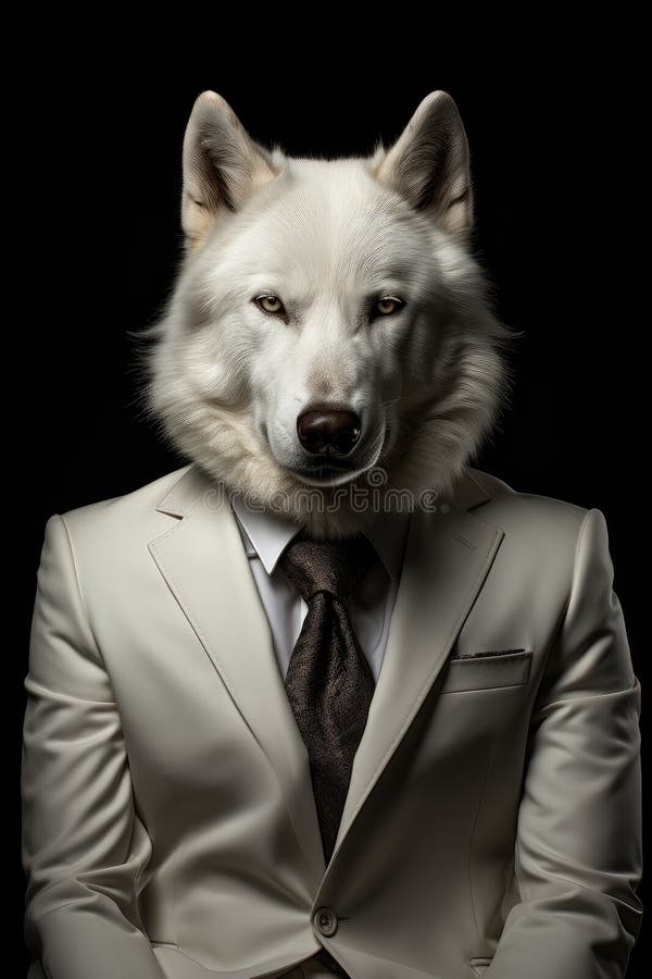 Wolf in a White Business Suit. AI Generated Stock Illustration ...