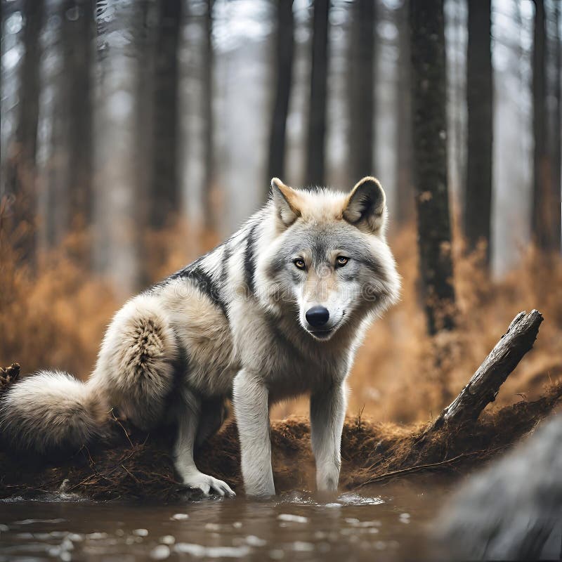 Wolf in the woods stock illustration. Illustration of squirrel - 314298557