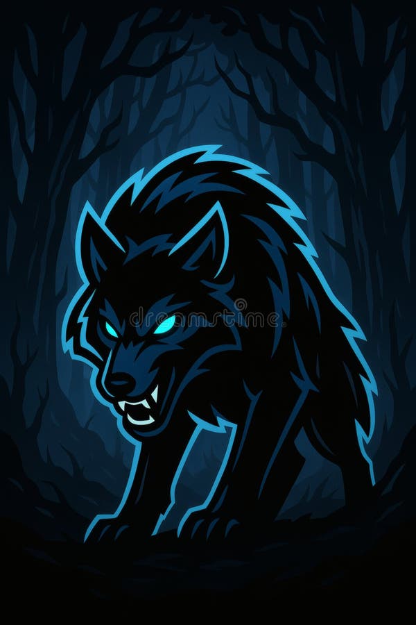 Wolf in the Woods: Striking Digital Artwork of a Dark Wolf Prowling ...
