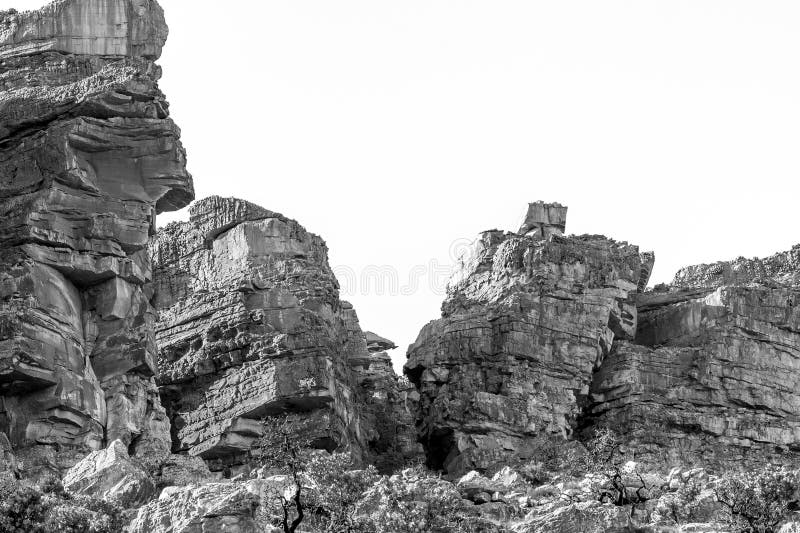 Wolfberg Cracks at Sanddrif in the Western Cape Cederberg. Monochrome ...