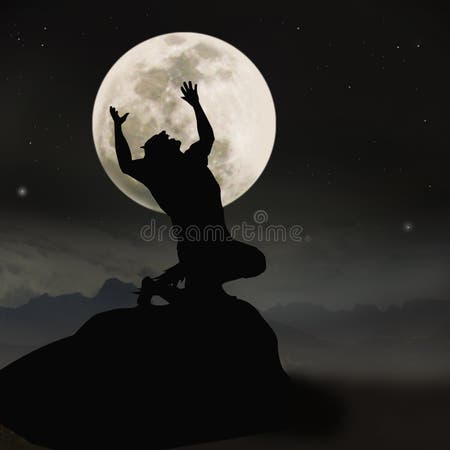 Wolfman breaking chains stock illustration. Illustration of night ...