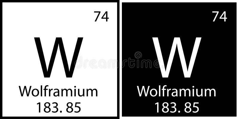 Wolframium Icon. Chemical Sign. Mendeleev Table Element. White and ...