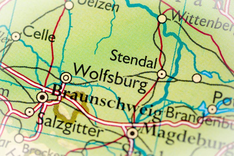 Wolfsburg, Germany Highlighted on a World Map Stock Image - Image of ...