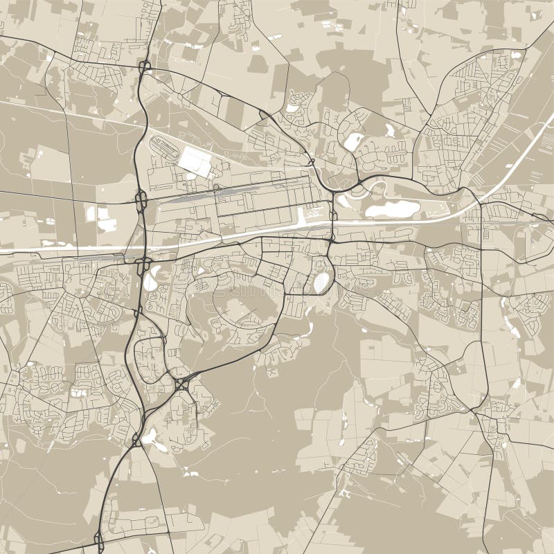 Wolfsburg Map, Germany. City Map, Vector Streetmap Stock Illustration ...