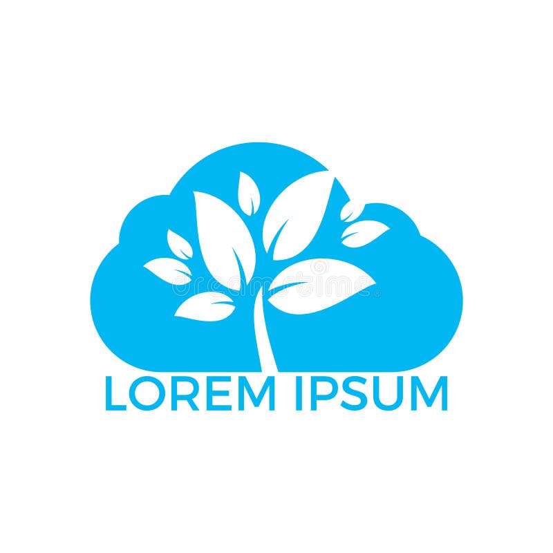 Wolke Und Anlage Logo Design Vektor Abbildung - Illustration von ...