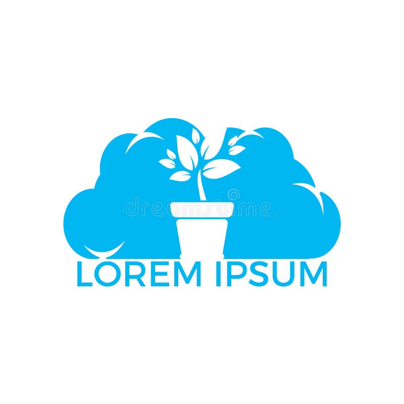 Wolke Und Anlage Logo Design Vektor Abbildung - Illustration von ...