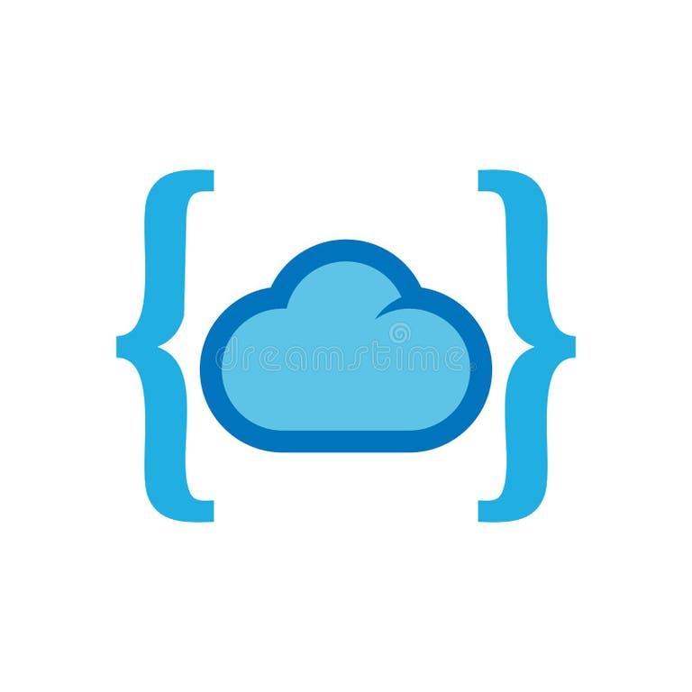 Wolken-Code Logo Icon Design Vektor Abbildung - Illustration von ...
