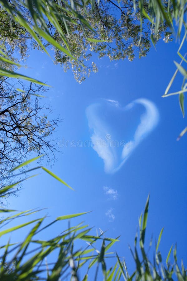 Wolken in De Vorm Van Een Hart Stock Afbeelding - Image of zomer ...