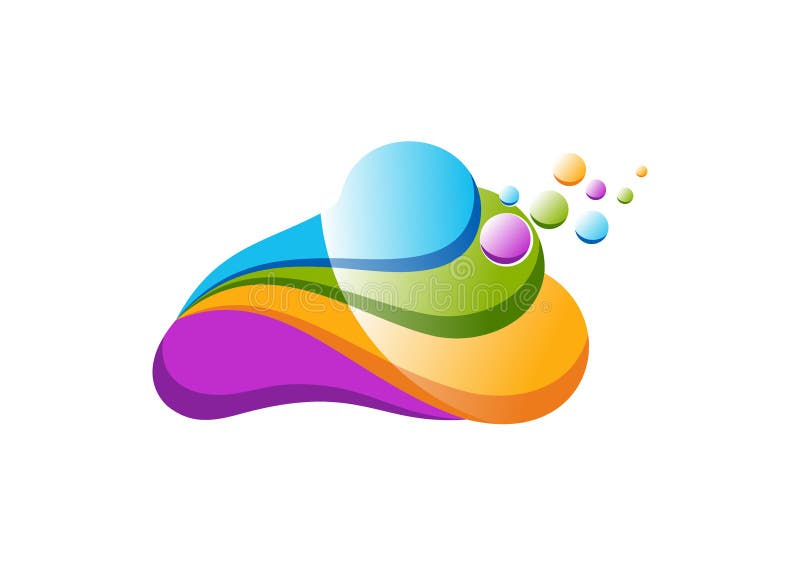 Wolken-Logo vektor abbildung. Illustration von blau, grün - 74834539