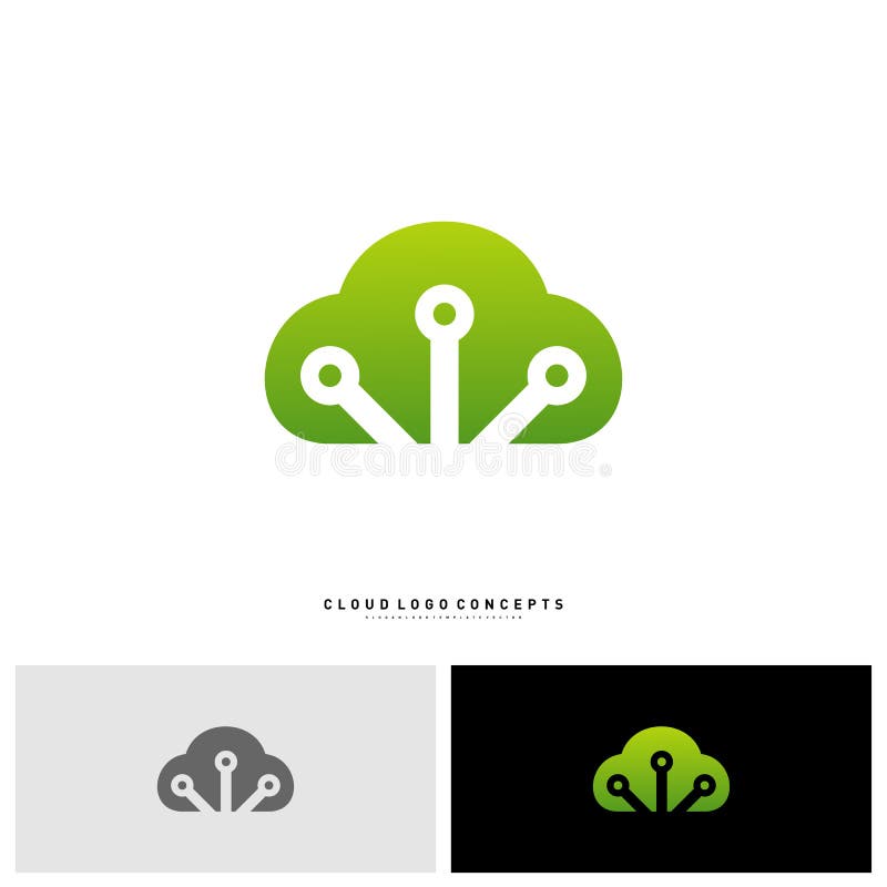Wolken-Technologie Logo Design Concept Vector Technologie-Wolke Logo ...