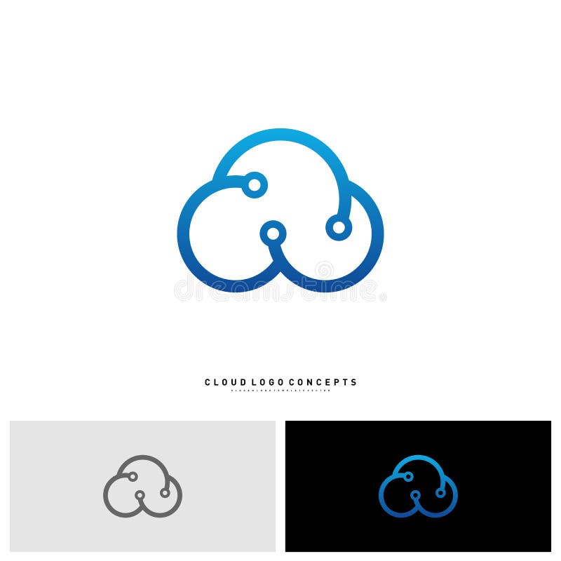 Wolken-Technologie Logo Design Concept Vector Technologie-Wolke Logo ...