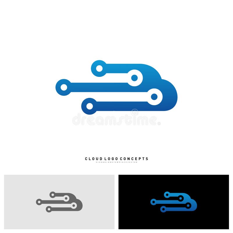 Wolken-Technologie Logo Design Concept Vector Technologie-Wolke Logo ...