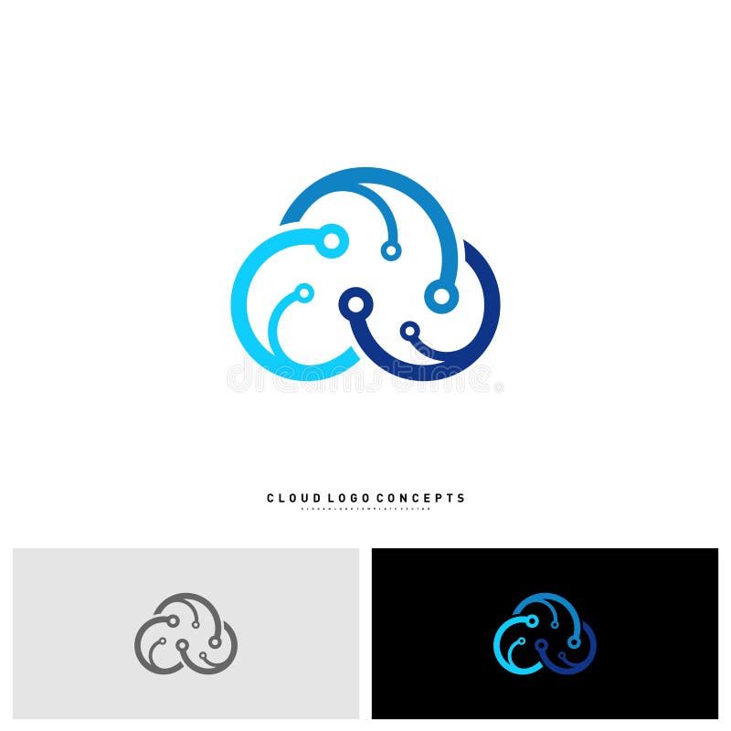 Wolken-Technologie Logo Design Concept Vector Technologie-Wolke Logo ...