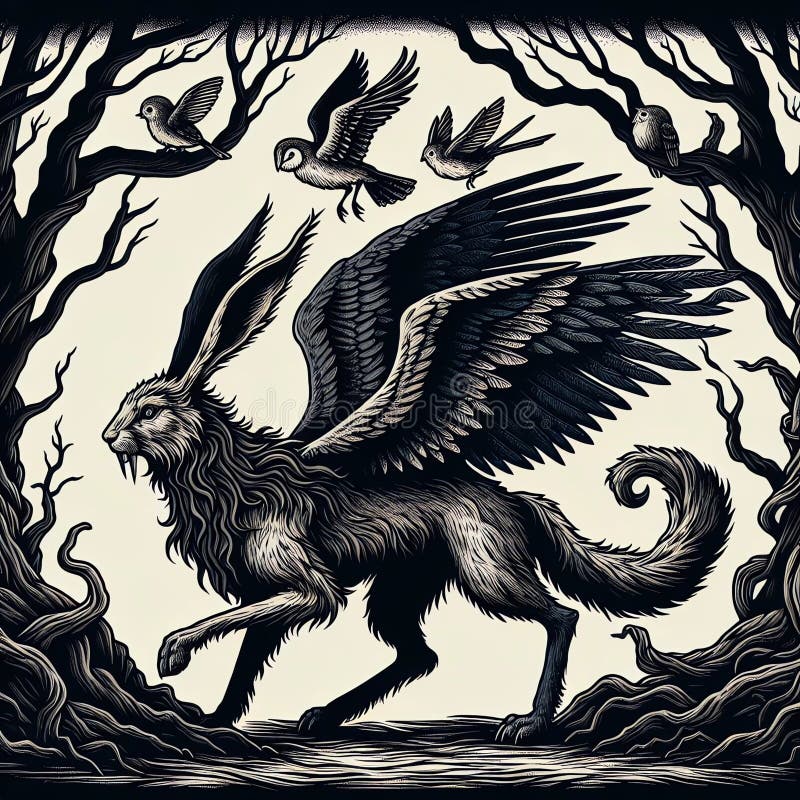 Cryptid Wolpertinger Stock Illustrations – 2 Cryptid Wolpertinger Stock ...