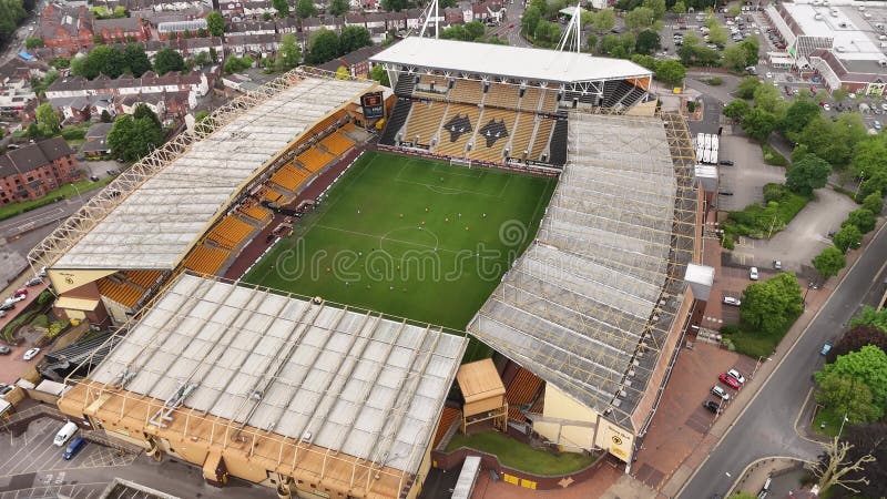 Wolverhampton Stadium from Above Flight Over the Molineux Stadium ...