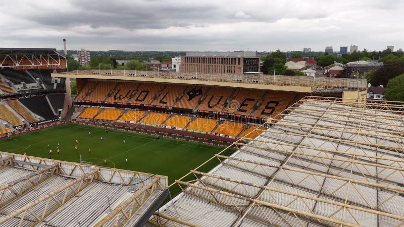 Wolverhampton Stadium from Above Flight Over the Molineux Stadium ...